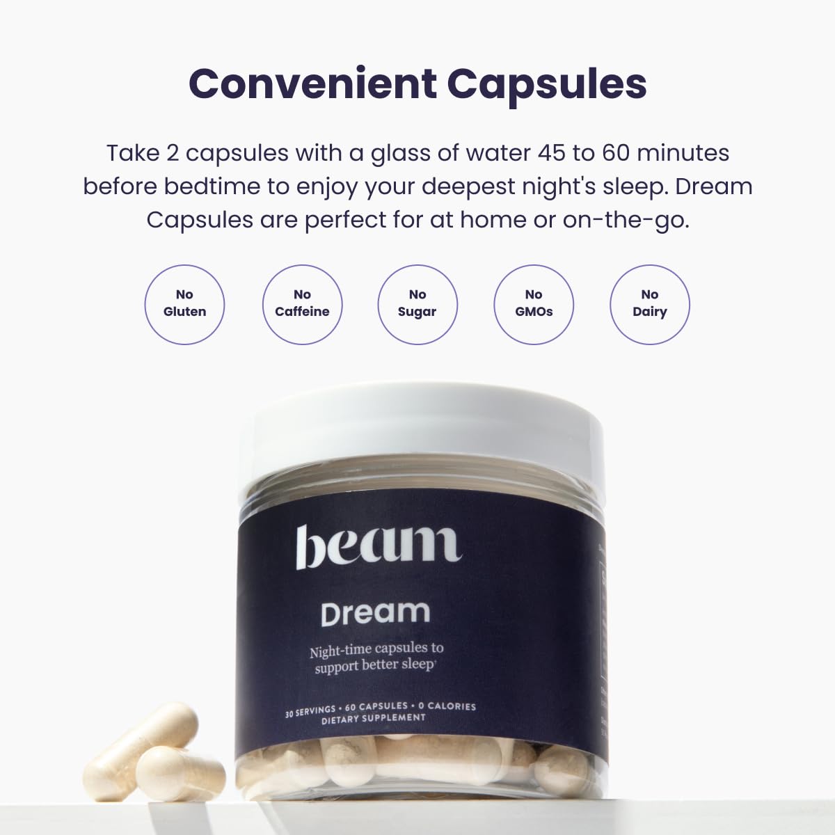 Beam Dream Sleep Capsules, Sleep Supplement, Sleep Aids for Adults ...